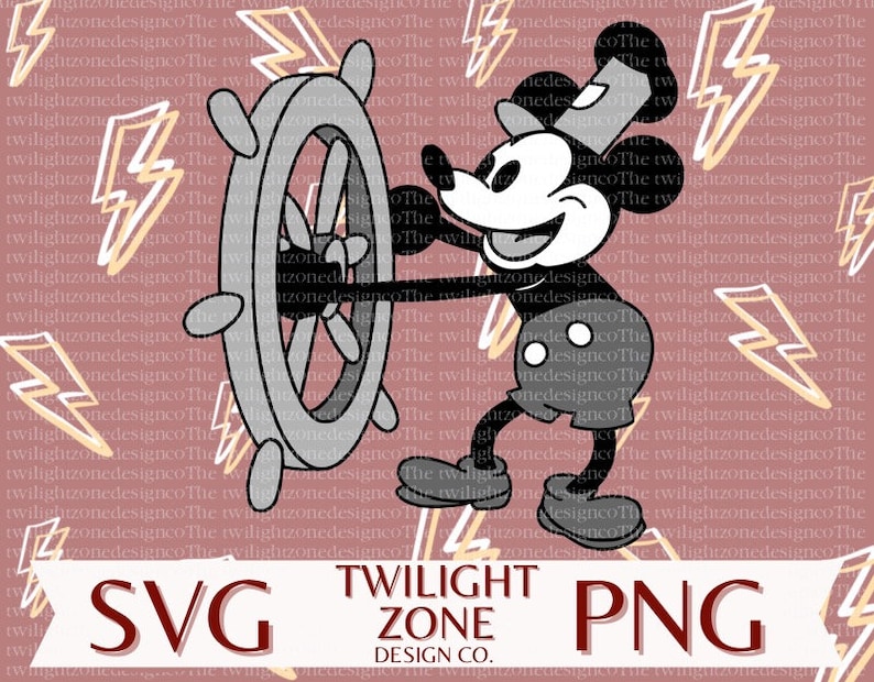 Steamboat Willie SVG | Easy Cut File for Cricut, Layered by Colour. PNG ...