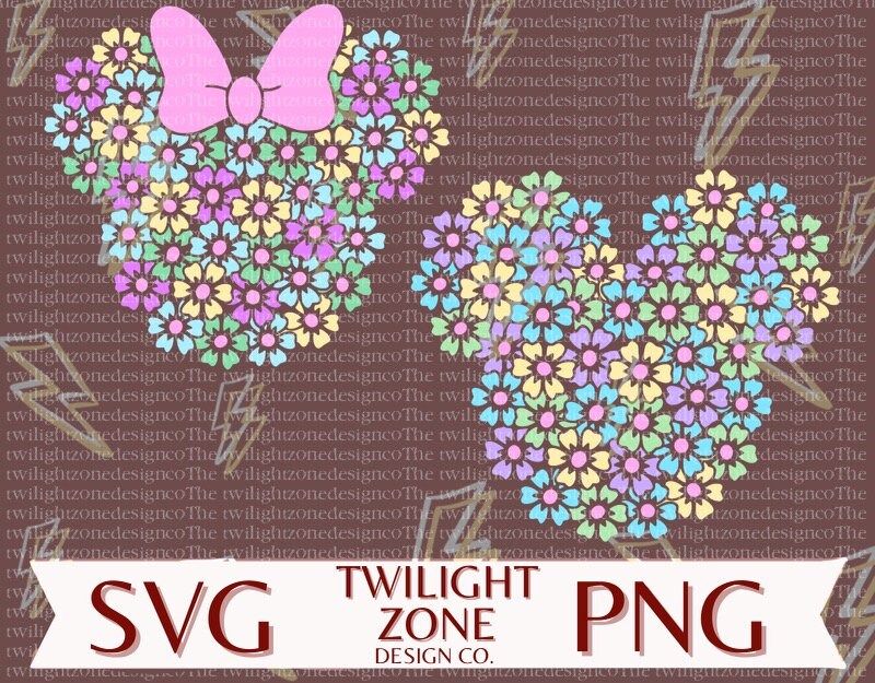 Floral Mice SVG Easy Cut File for Cricut Layered by Colour. - Etsy