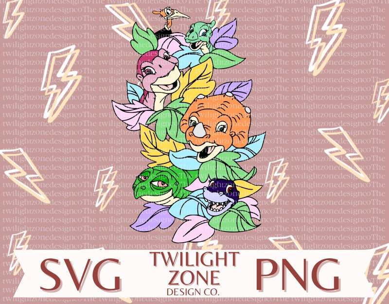 Land Before Time SVG | Easy Cut File for Cricut, Layered by Colour. PNG ...