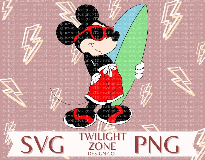 Surfing Mouse SVG Easy Cut File for Cricut, Layered by Colour. PNG ...