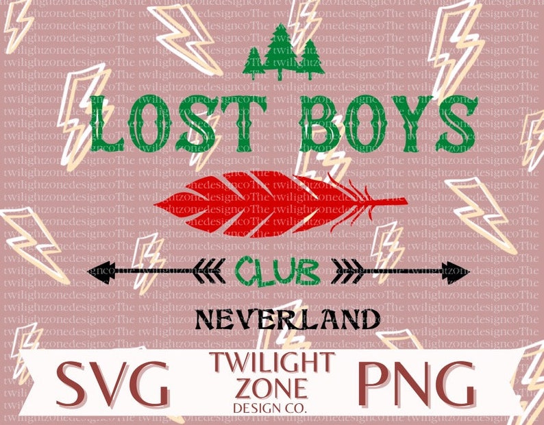 Lost Boys Club SVG | Easy Cut File for Cricut, Layered by Colour. PNG ...