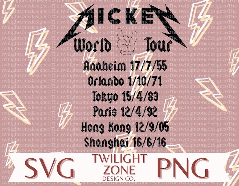 World Tour SVG Easy Cut File for Cricut, Layered by Colour. PNG Colour ...