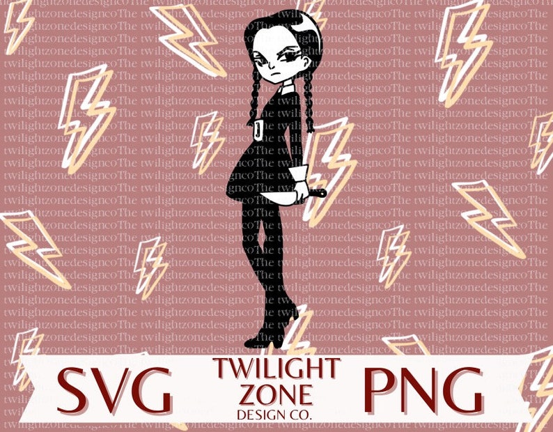 Wednesday Addams SVG | Easy Cut File for Cricut, Layered by Colour. PNG ...