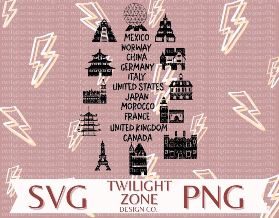 World Showcase SVG | Easy Cut File for Cricut, Layered by Colour. PNG ...