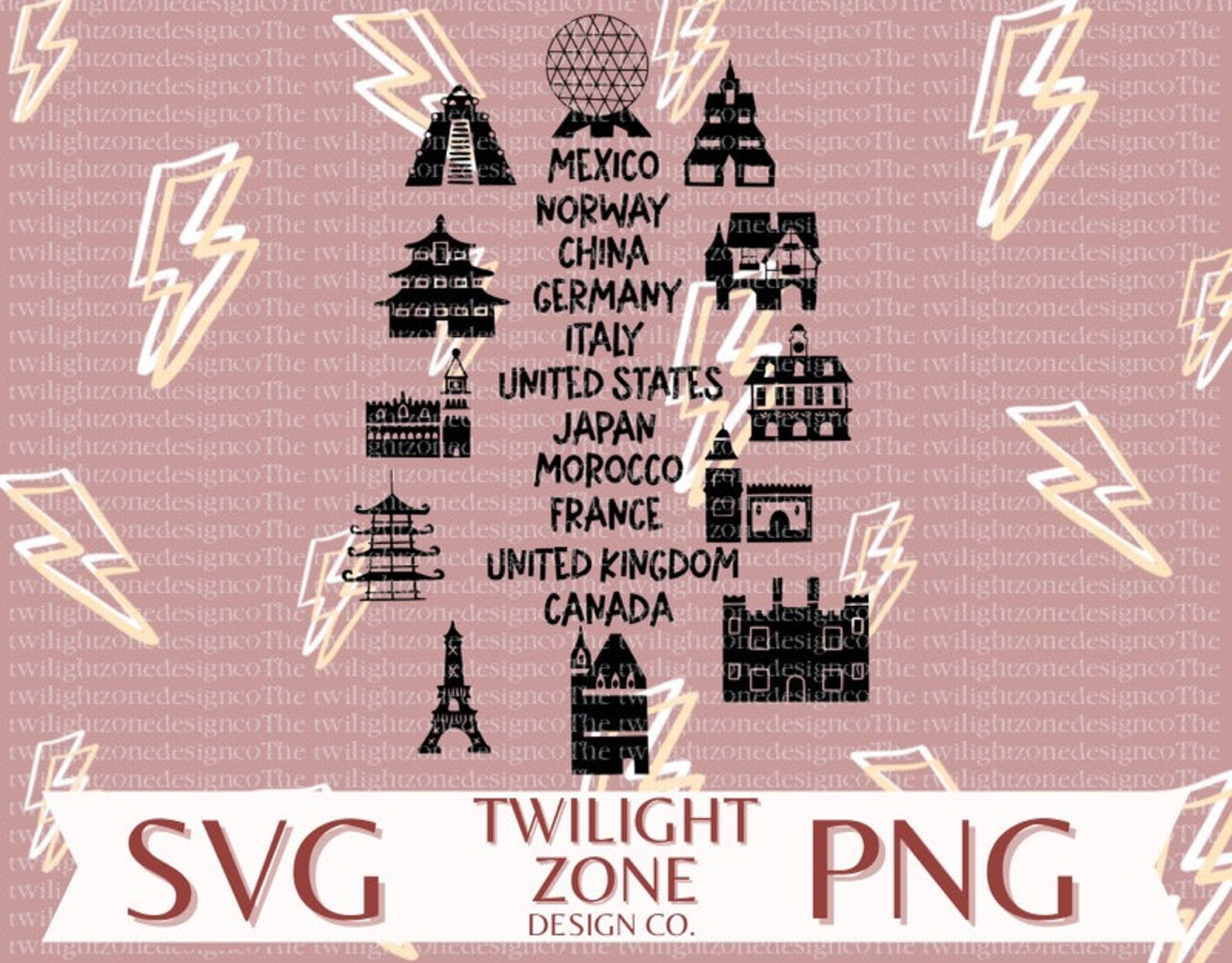 World Showcase SVG | Easy Cut File for Cricut, Layered by Colour. PNG ...
