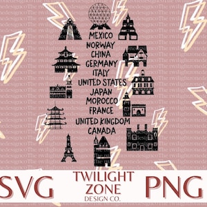 World Showcase SVG | Easy Cut File for Cricut, Layered by Colour. PNG ...