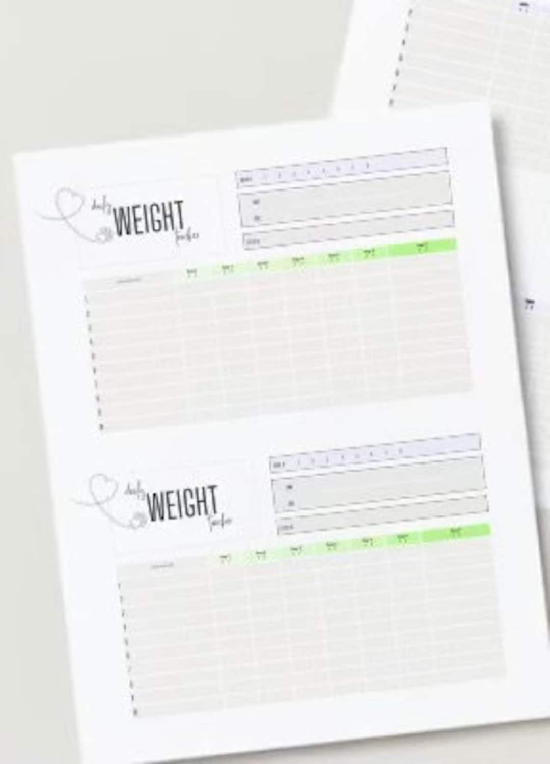 Daily & Weekly Weight Chart for Whelping Instant Download Digital ...