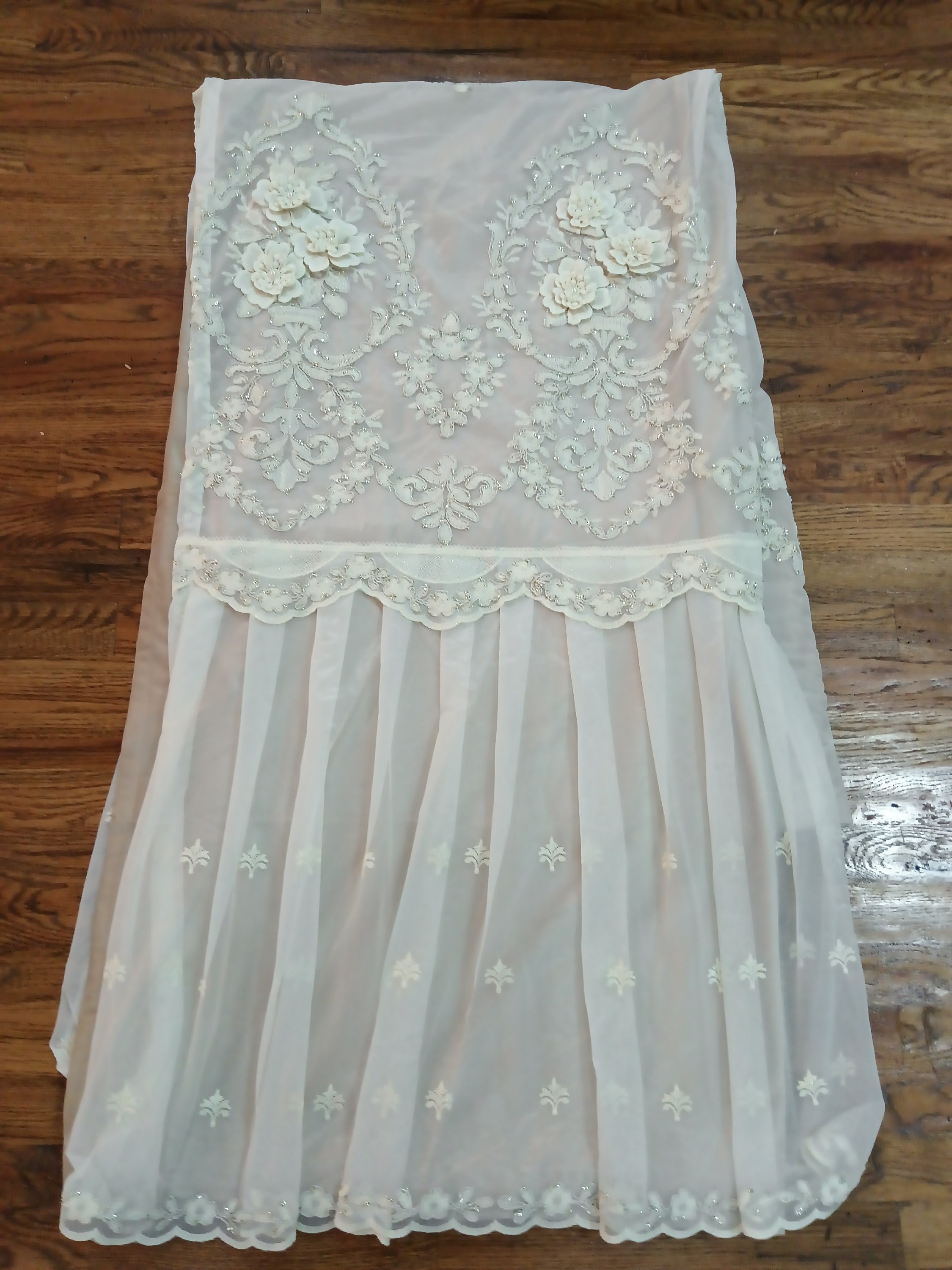 Custom Size Double Layer Curtains for Bride Room, Luxury Tulle Front ...
