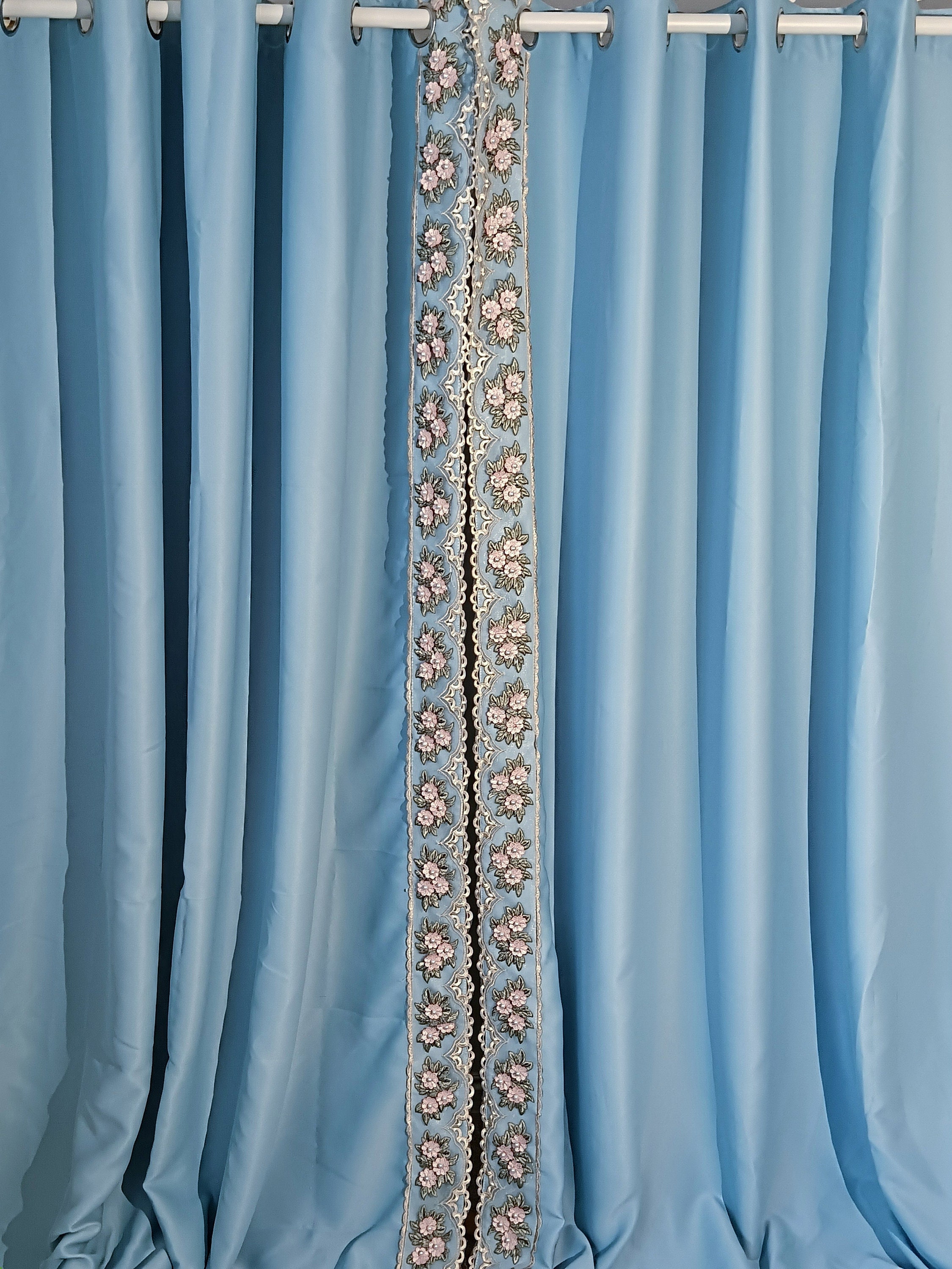 Custom Made High-precision Blue or Pink, Lace Curtain Custom Size ...