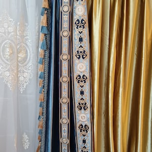 Luxury High End Custom Made Velvet Curtain With Splicing French Style ...