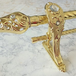 Gold Double Twist Rod Luxury Twisted Rod Heavy Duty Handmade Crystal ...