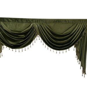 Hand Made Velvet Valance With Swags and Cascade, Custom Size, Custom ...