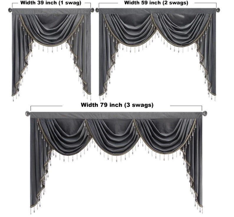 Custom Made Curtain Finished Window Valance, Custom Size, Custom Color ...