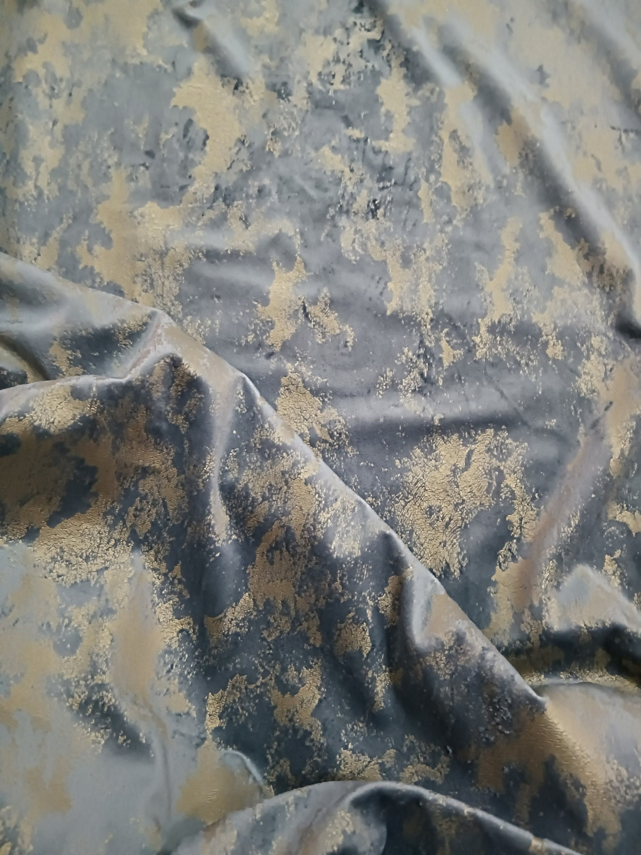 Custom Made Modern Bronze Pattern Velvet Fabric,90% Blackout, Custom ...