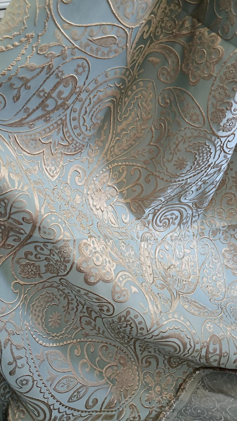 Hand Made Elegant Gold Pattern Curtain Custom Size Jacquard Curtains in ...
