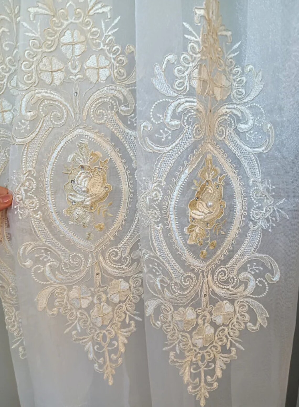 Luxury High End Custom Made Velvet Curtain With Splicing French Style ...