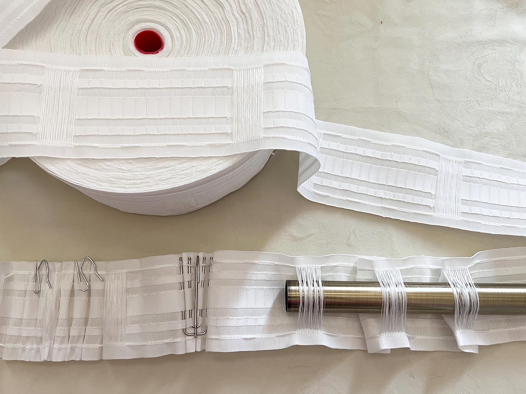 3.35 in Wide Multifunction Curtain Tapes for Rod and Track, 4 Different ...