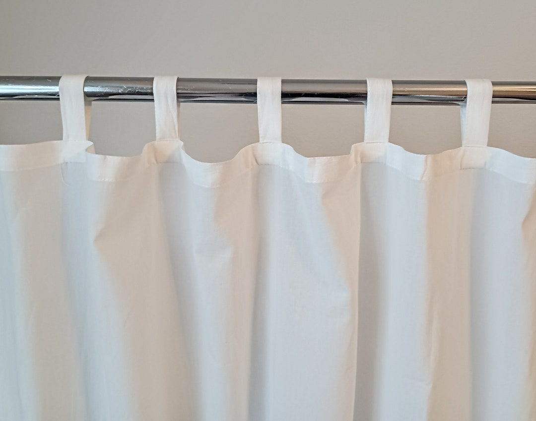 Custom Made Tap Top Linen Cotton Curtain, Medium Thickness, 70% ...