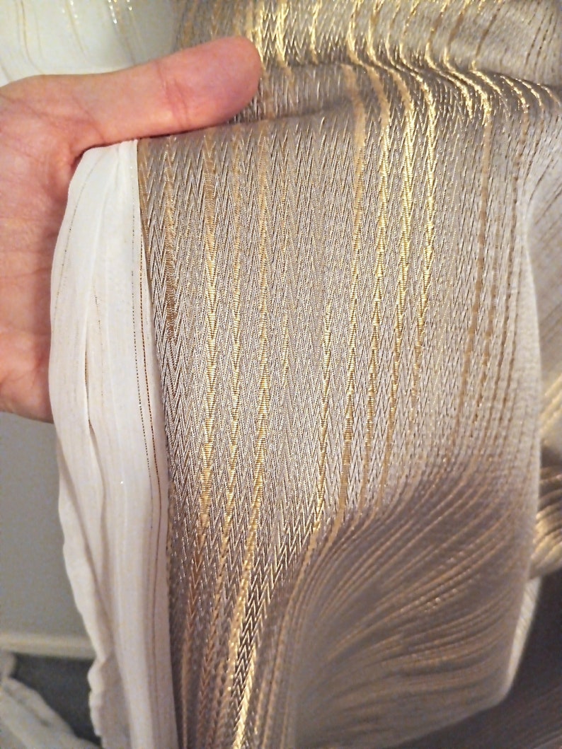Custom Made Gold Thread Curtain and Sheer, Modern, Customized Size Hand ...