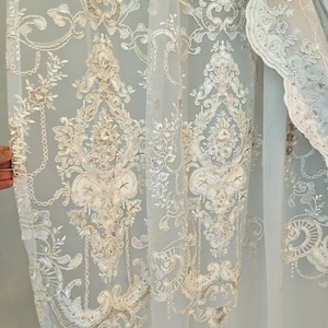 Luxury Sheer Curtain Embroidery Sheer for Living Room, Dining Room ...