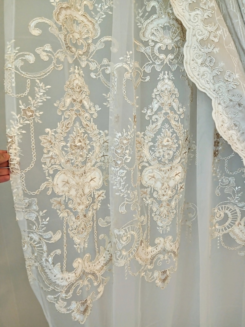 Luxury Sheer Curtain Embroidery Sheer for Living Room, Dining Room ...