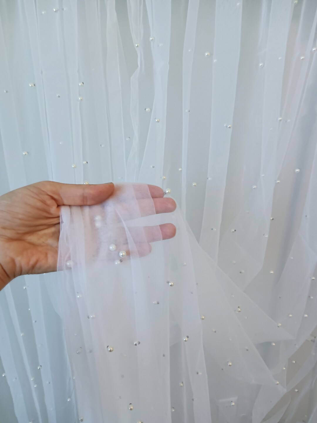 Custom Made Pearl See-through Sheer, Custom Color Handmade Sheer. - Etsy