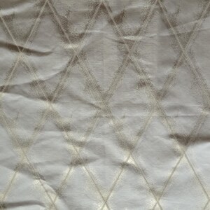 Diamond Pattern Cream Gold Curtain, Jacquard Elegant Style for Living ...