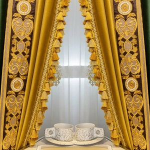 Luxury High End Custom Made Velvet Curtain With Splicing French Style ...