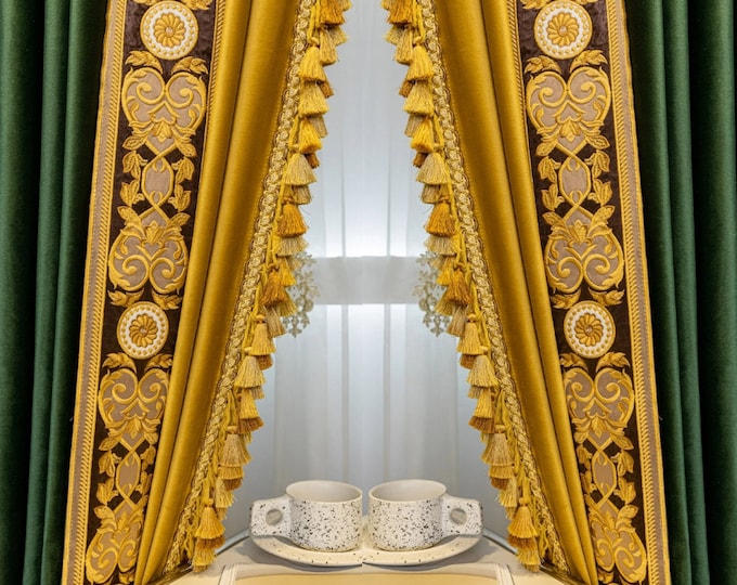 Luxury High End Custom Made Velvet Curtain With Splicing French Style ...
