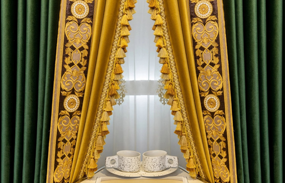 Luxury High End Custom Made Velvet Curtain With Splicing French Style ...
