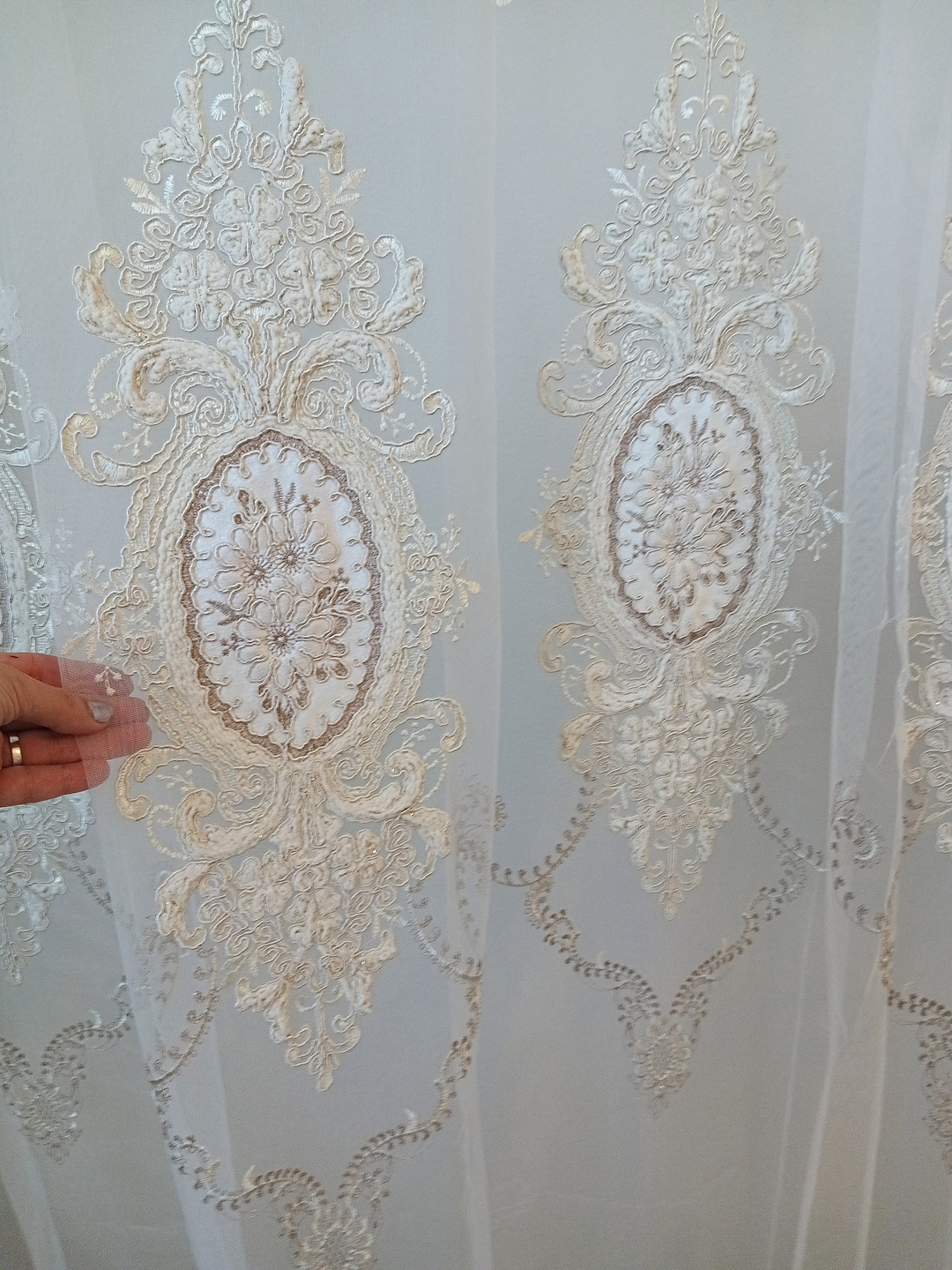 Customized Size European Luxury Tulle Custom Made Decorated Embroidered ...