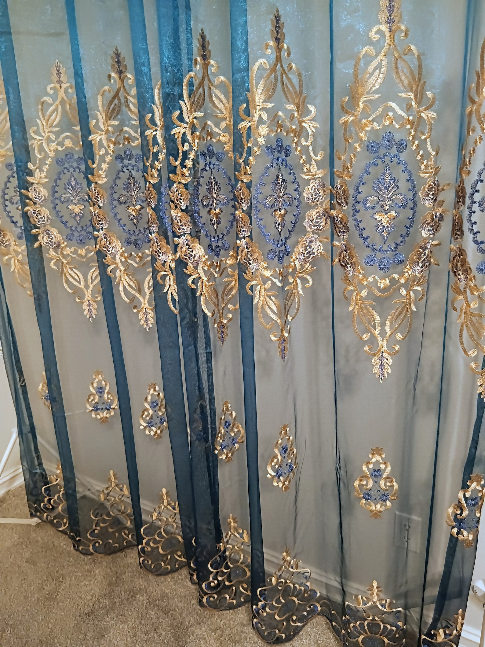 Customized Embroideried Sheer European Style Sheer for Wedding Room ...