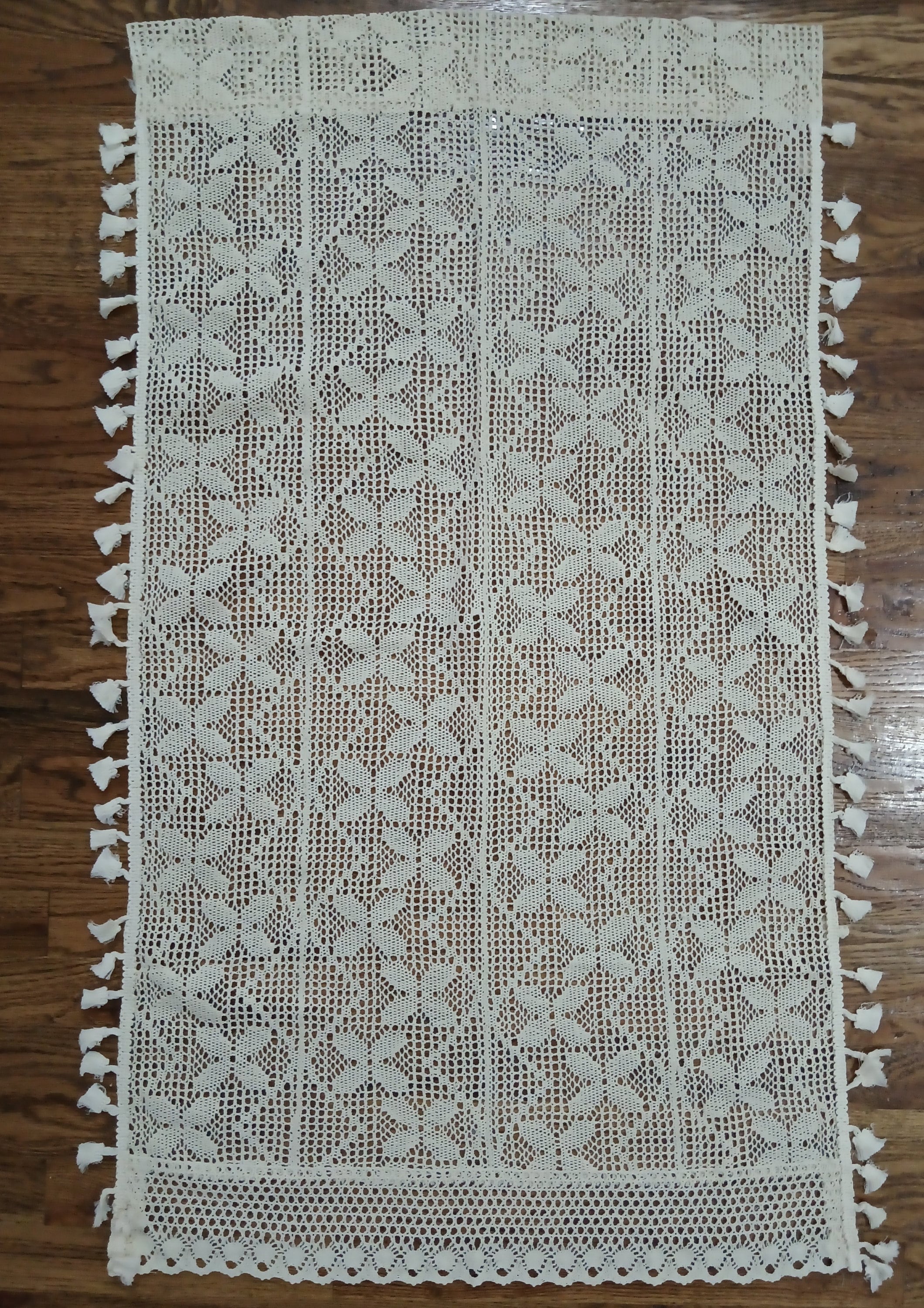 Custom Made Flower Pattern Crochet Curtains, Custom Size Drape for ...