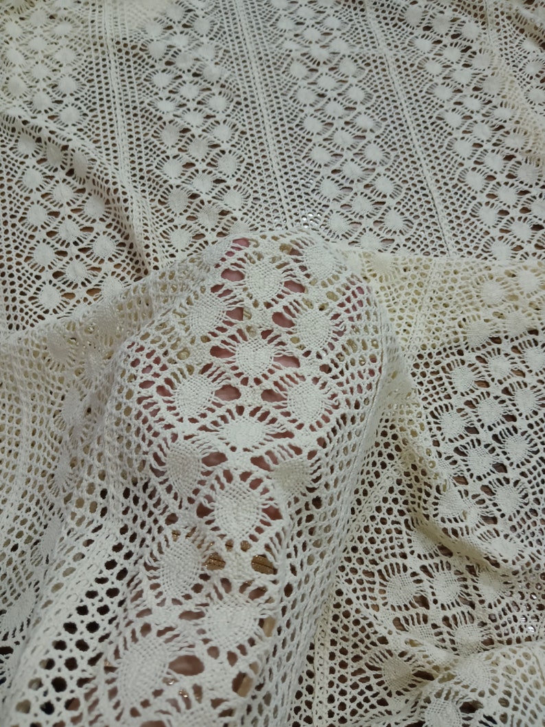 Custom Made Crochet Curtains, Custom Size Drape for Living Room, Dining ...