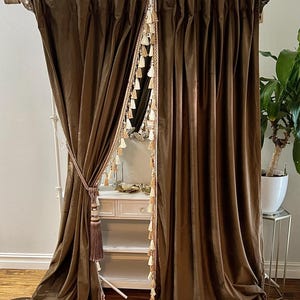 Handmade Luxury Velvet Curtain Tassel Trim With Trim Border for Living ...