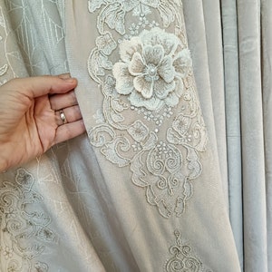 Custom Made Velvet Curtain French Rococo Lace Three-dimensional Plate ...