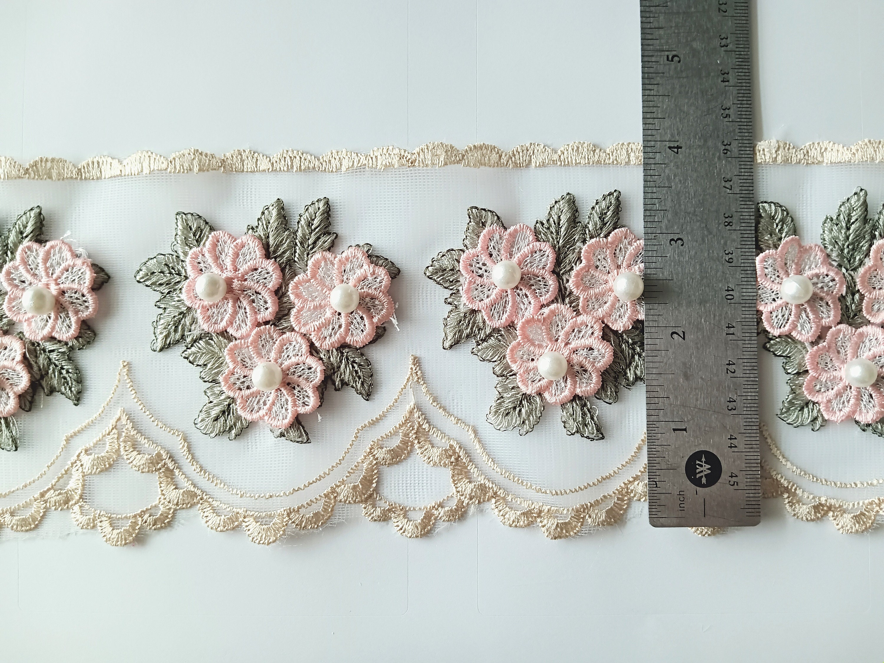 4 Inches Lace Trim per Yards for Curtains Custom Made Luxury Lace ...