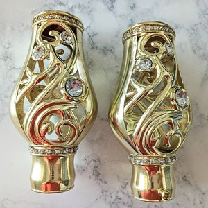 Gold Double Twist Rod Luxury Twisted Rod Heavy Duty Handmade Crystal ...