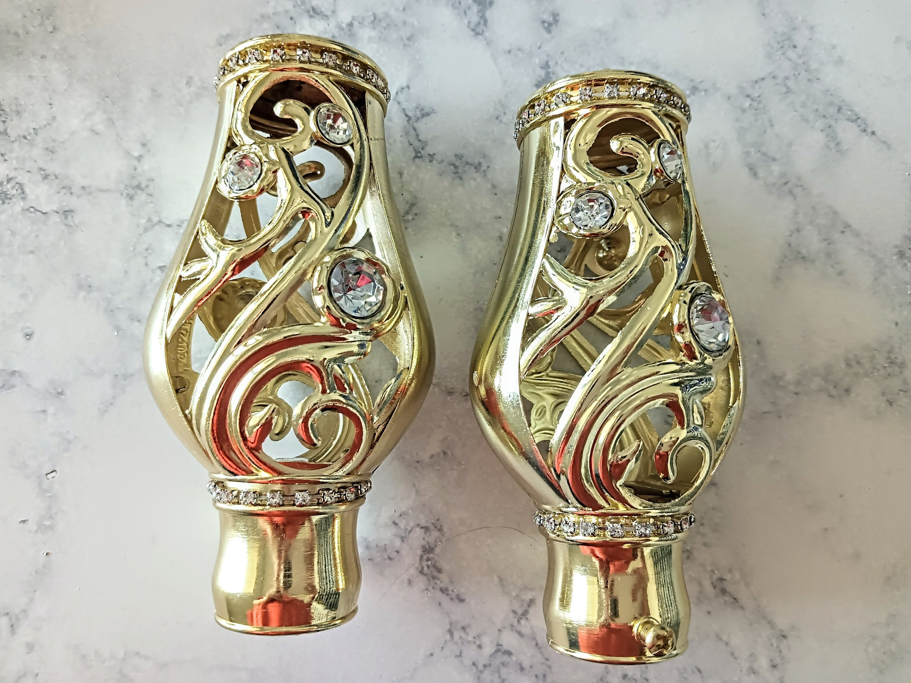 Gold Double Twist Rod Luxury Twisted Rod Heavy Duty Handmade Crystal ...