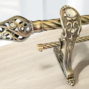 Bronze Double Twist Rod Luxury Twisted Rod Heavy Duty Handmade Crystal ...