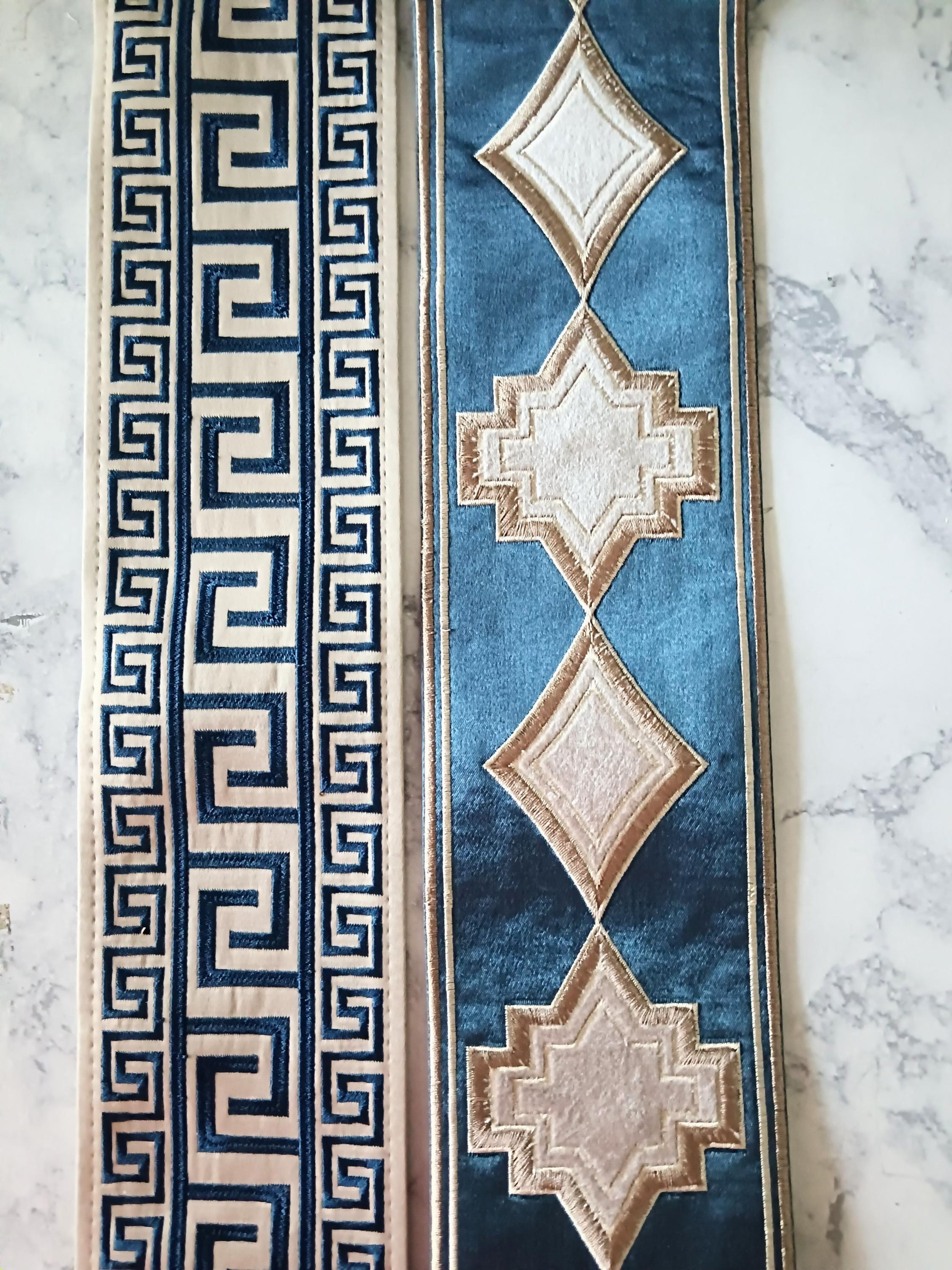 3 1/2 Inch High Quality Edge Curtain Border Tape Dark Blue Curtain Trim ...