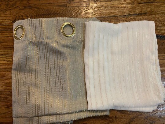 Custom Made Gold Thread Curtain and Sheer, Modern, Customized Size Hand ...