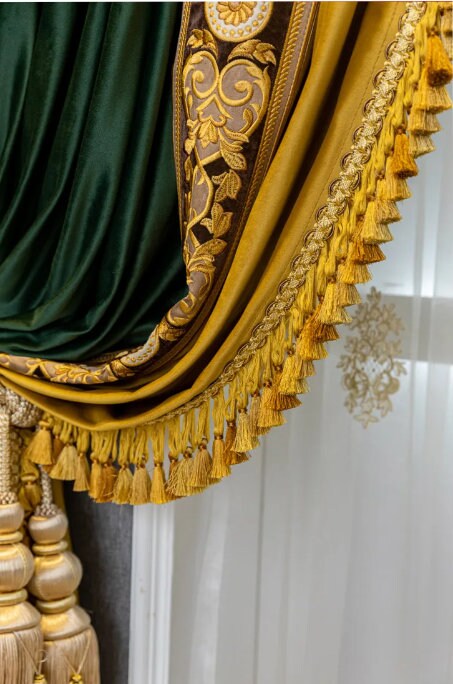 Luxury High End Custom Made Velvet Curtain With Splicing French Style ...