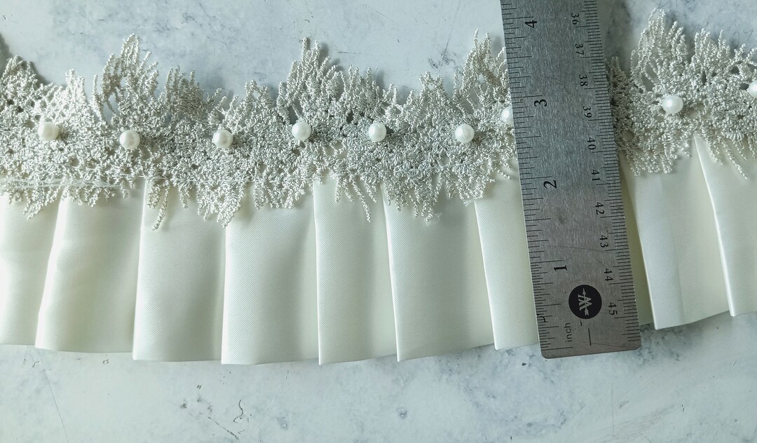 Satin Pleated Trim per Yards Custom Made Luxury Lace Border, Border ...