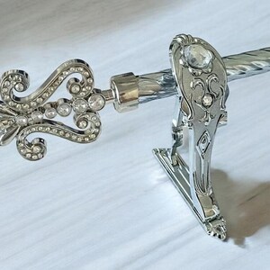 Bright Silver Single Twist Rod Luxury Twisted Rod Heavy Duty Handmade ...