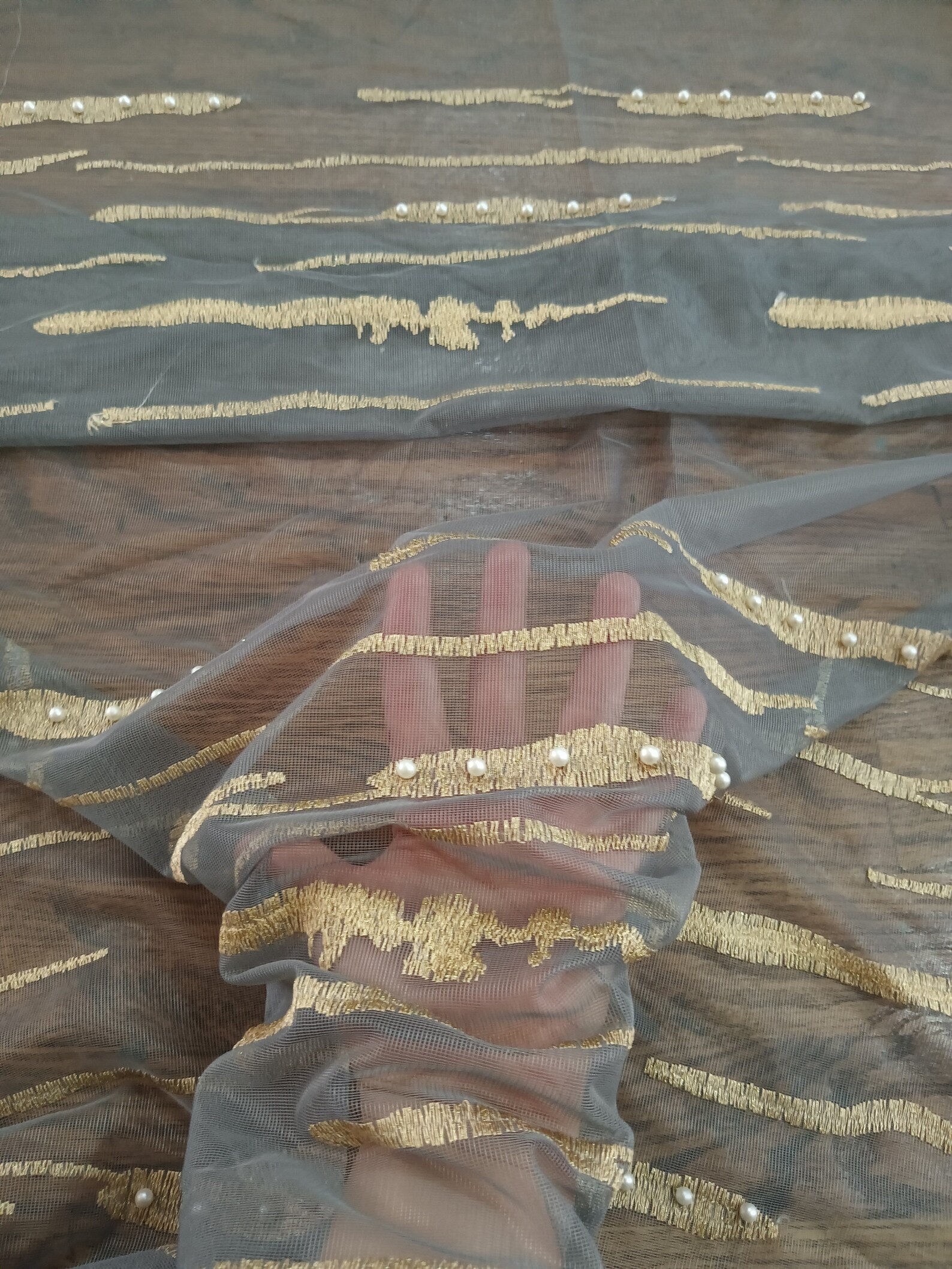 Custom Made Bronze Embroidery Gray Sheer for Living Room, Dining Room ...