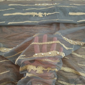 Custom Made Bronze Embroidery Gray Sheer for Living Room, Dining Room ...
