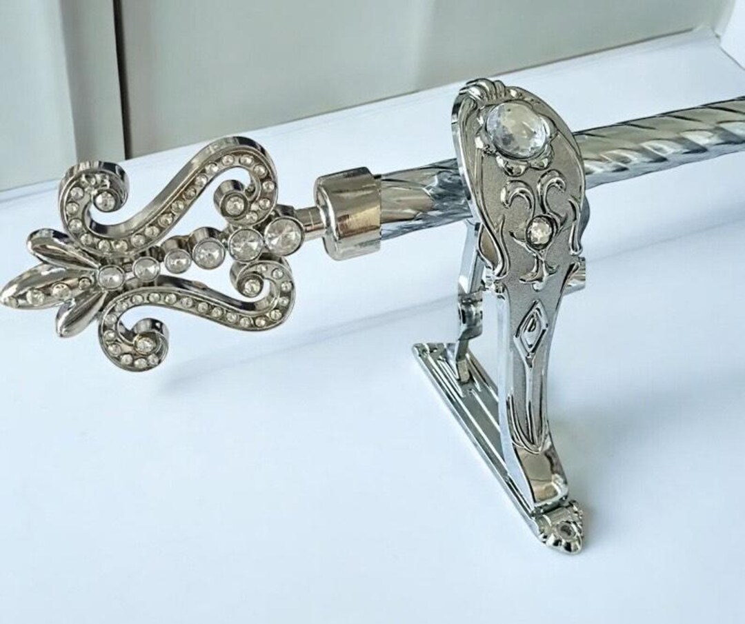 Bright Silver Single Twist Rod Luxury Twisted Rod Heavy Duty Handmade ...