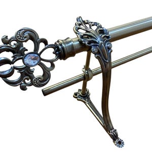 Double Rod Modern Luxury Heavy Duty Handmade Crystal Bronze Adjustable ...