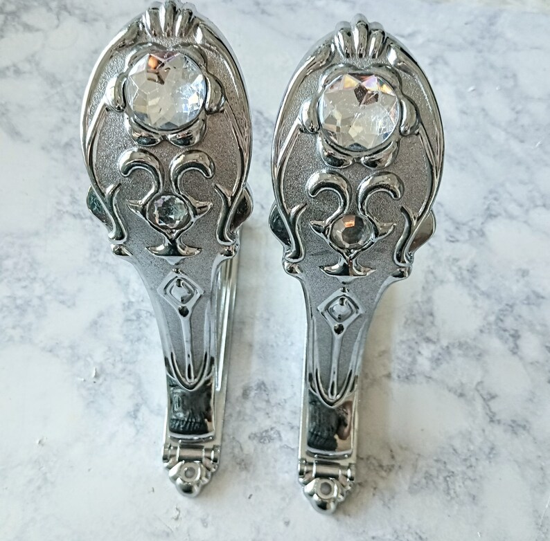 Single Bright Silver Rod, Modern Luxury Heavy Duty Handmade Crystal ...